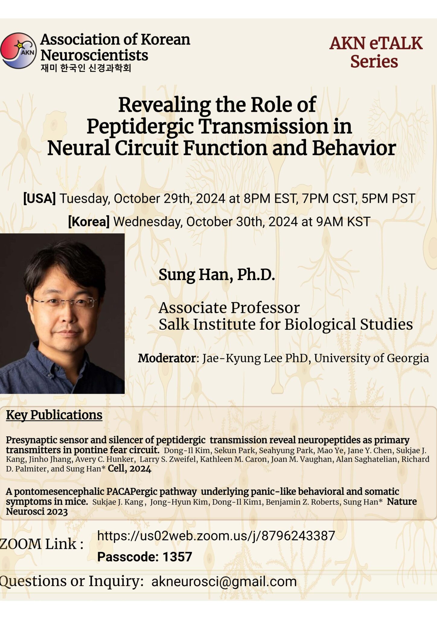 eTALK – Revealing the Role of Peptidergic Transmission in Neural Circuit Function and Behavior ...